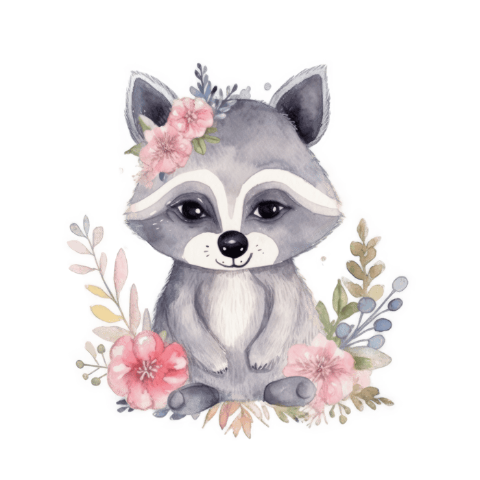 Raccoon Watercolor PNGs for Free Download