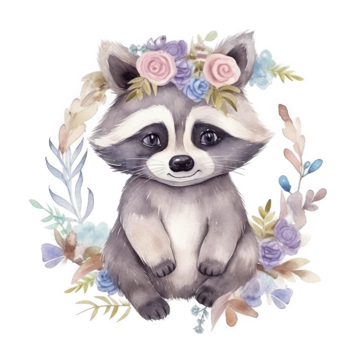 Raccoon Watercolor PNGs for Free Download