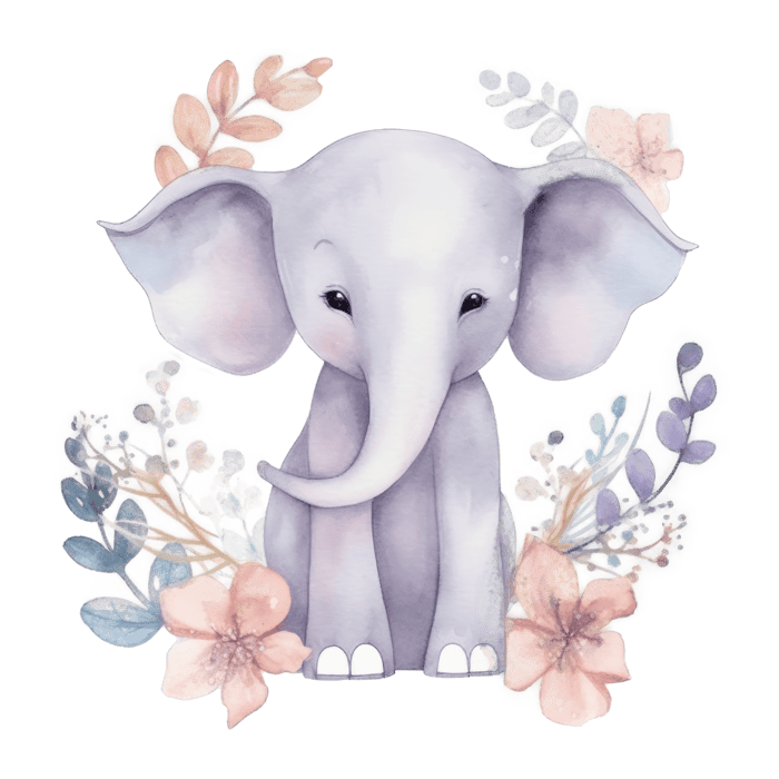 Elephant Watercolor PNGs for Free Download