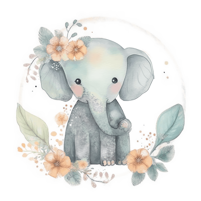 Elephant Watercolor PNGs for Free Download