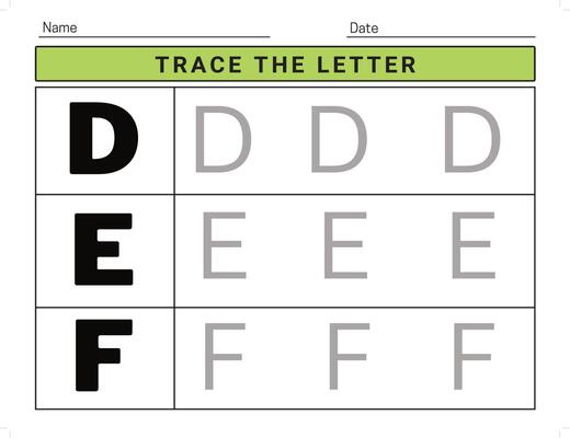 Alphabet Tracing Worksheet With Letter Vector Art, Icons, and Graphics ...