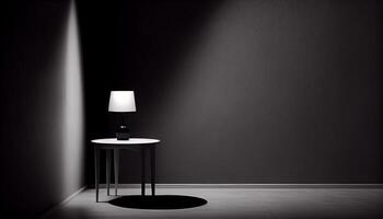 Dark Room With Lamp