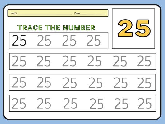 Number Tracing Worksheets Vector Art, Icons, and Graphics for Free Download
