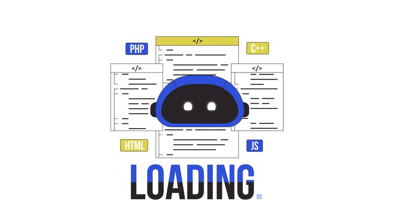 Ai Coding Assistant Loader Animation Online Code Generator Flash Message 4k Video Footage
