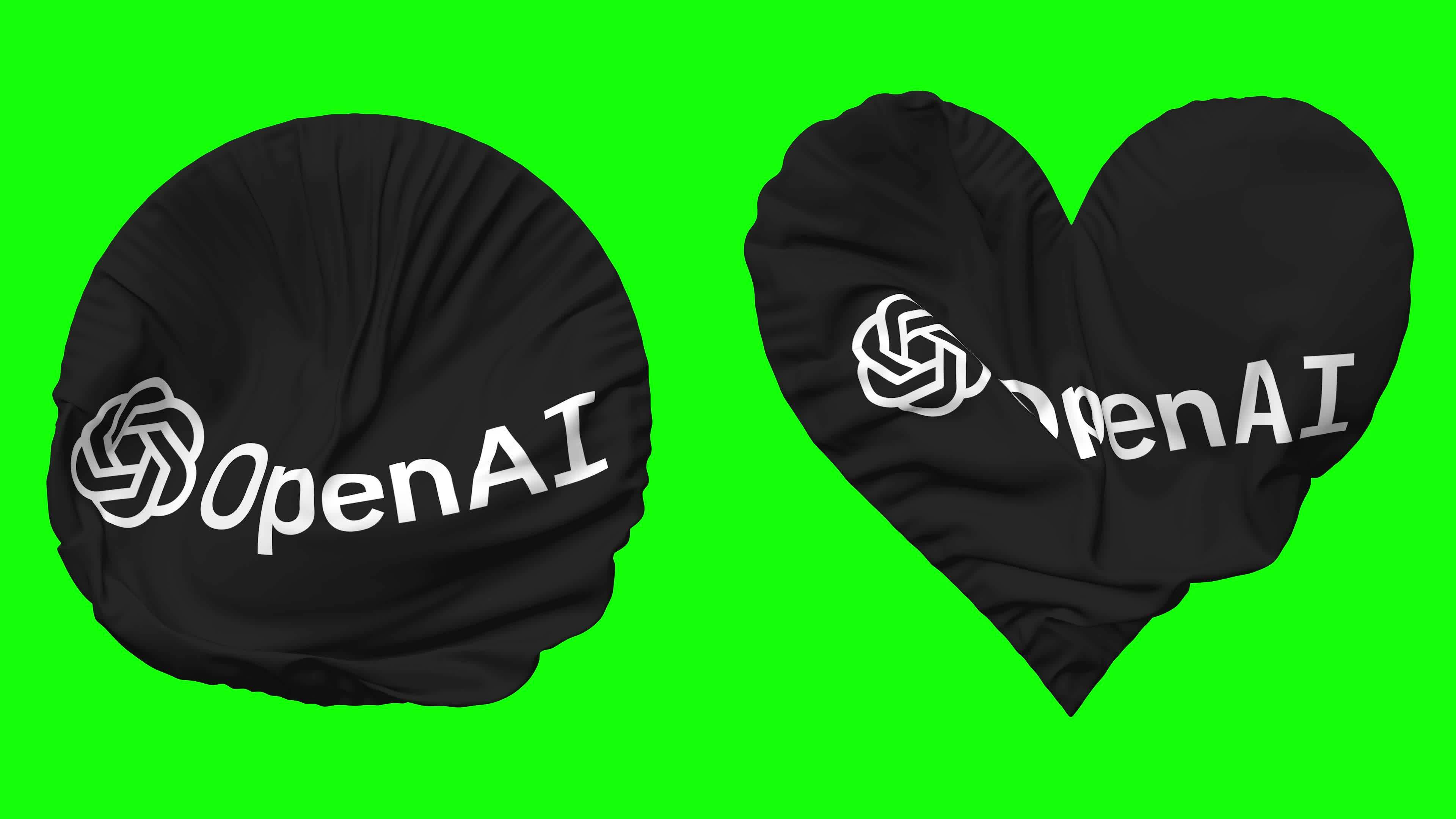 Chatgpt Openai Flag In Heart And Round Shape Waving Seamless Looping