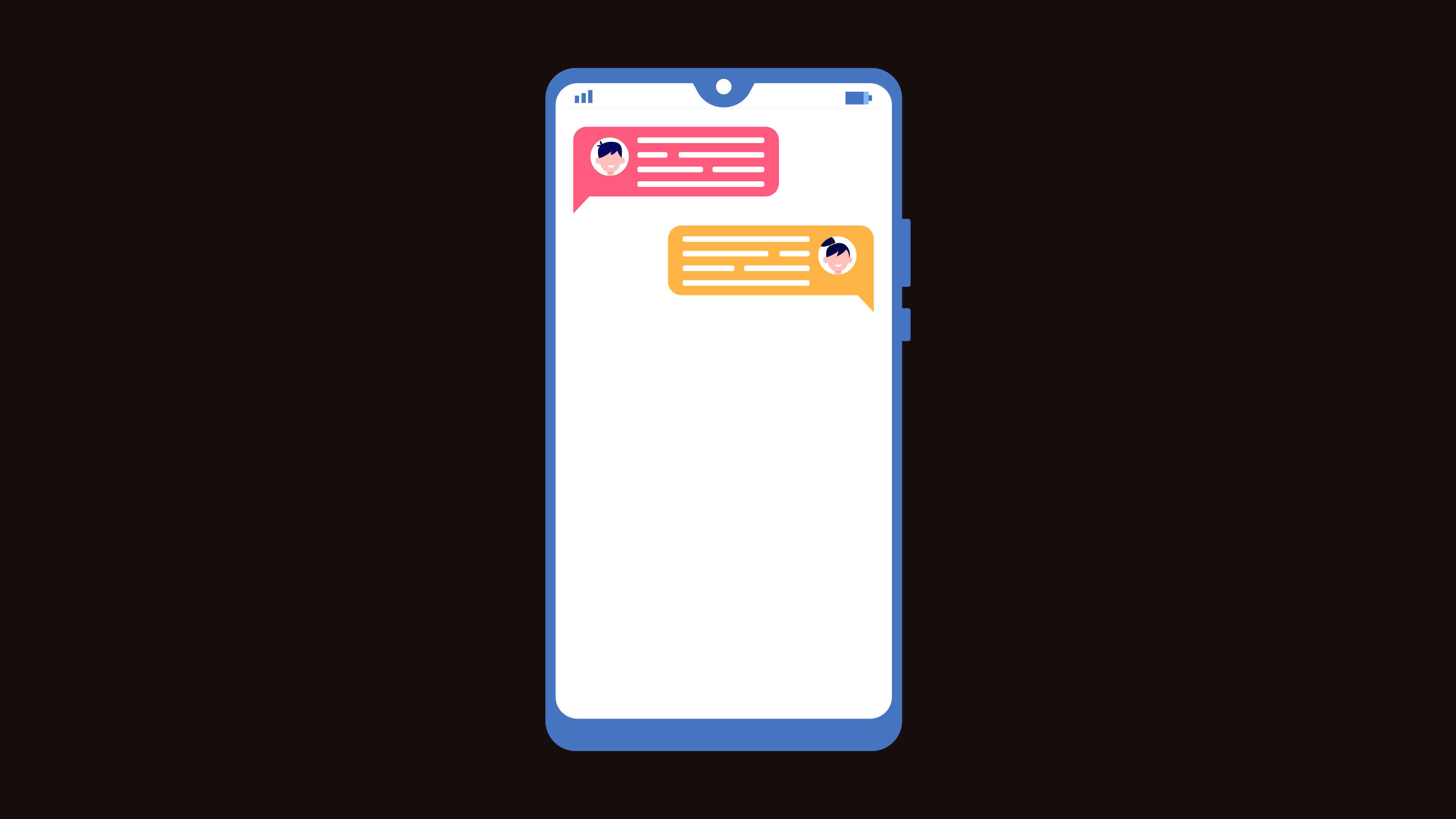Messenger conversation animation alpha channel. Chatting in messenger ...