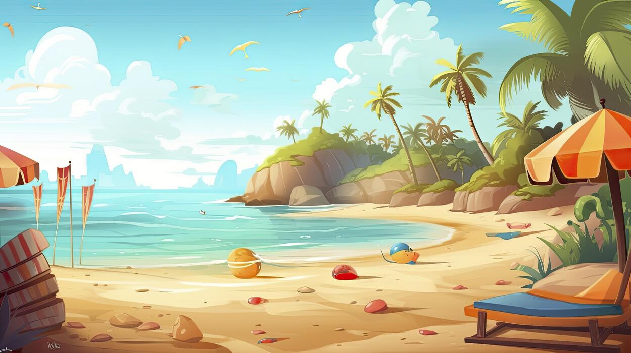 Cartoon Beach Background Stock Photos, Images and Backgrounds for Free ...