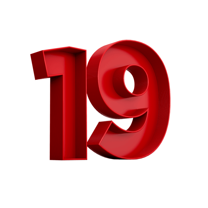 Number 19 PNGs for Free Download