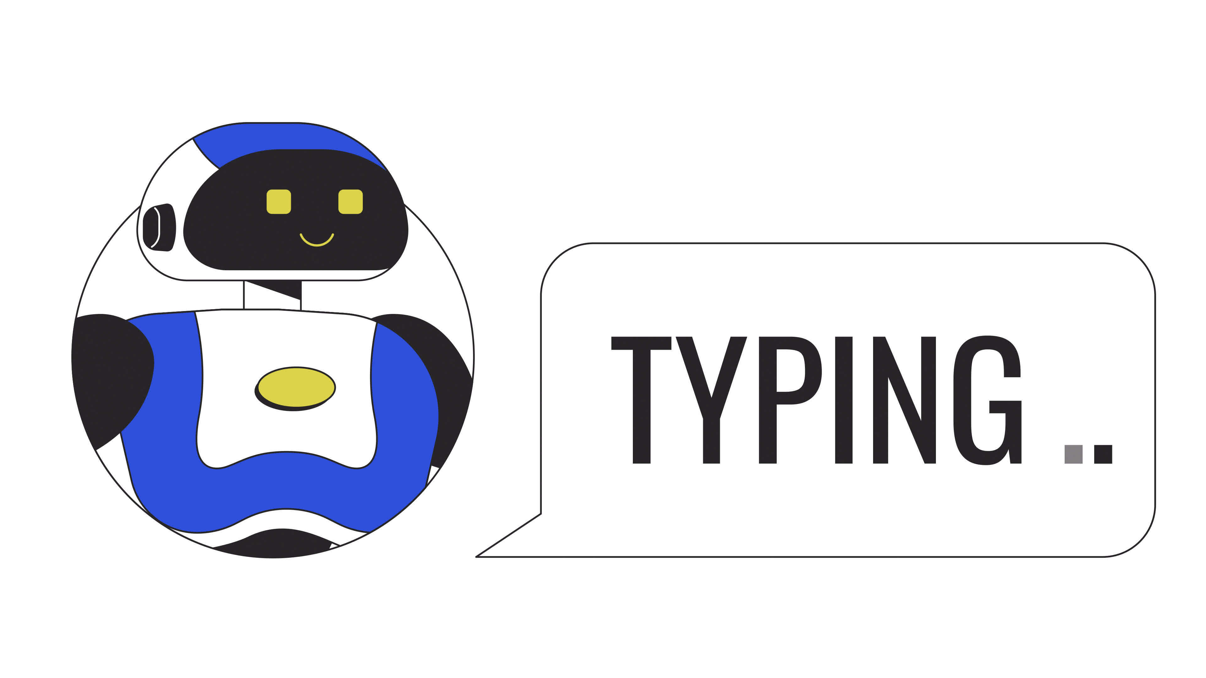Ai Chatbot Typing Animation Animated Virtual Assistant Answering Question 2d Cartoon Flat
