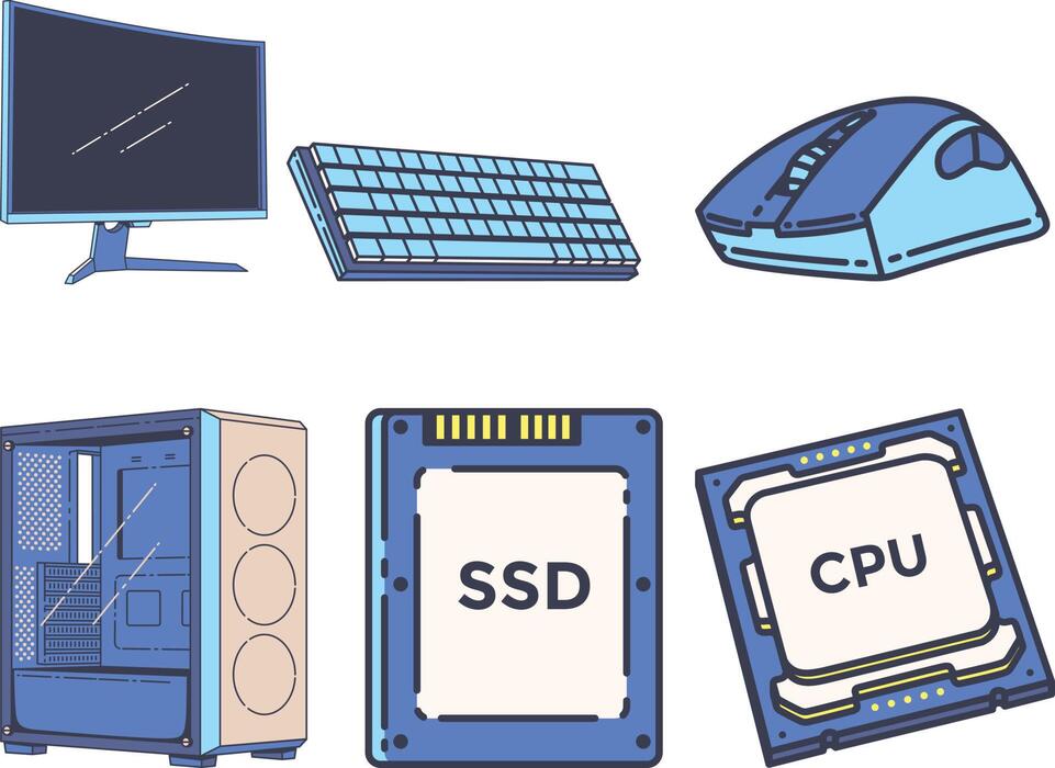 Pc Components Vector Art, Icons, and Graphics for Free Download
