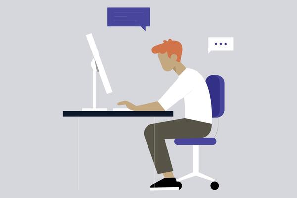 Person Using Computer Vector Art, Icons, and Graphics for Free Download