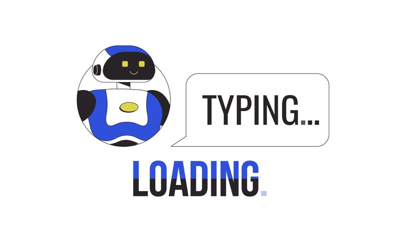 AI chatbot typing loader animation. Artificial intelligence. Flash message 4K video footage ...