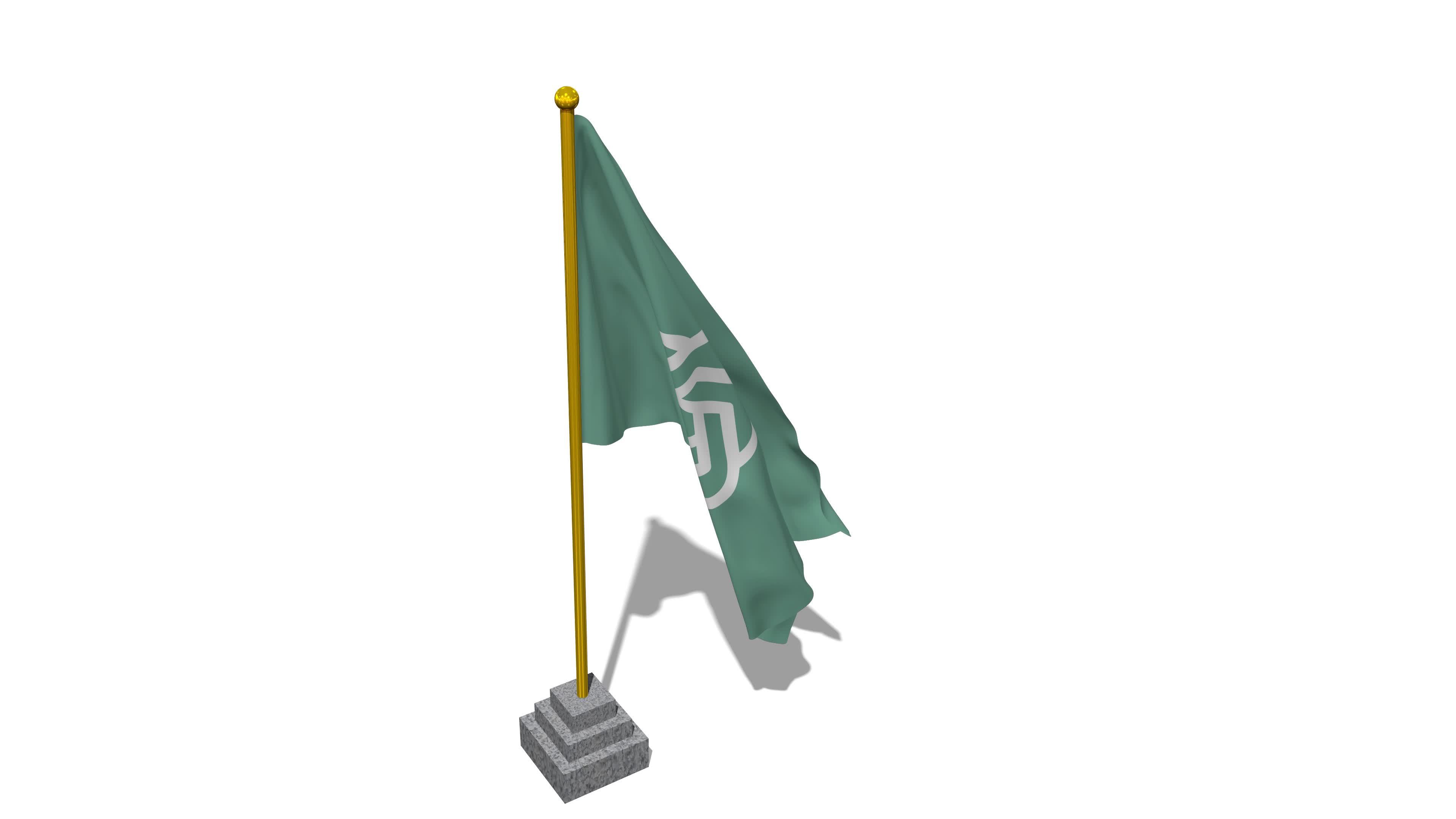 Chatgpt Openai Flag Start Flying In The Wind With Pole Base 3d Rendering Luma Matte Selection