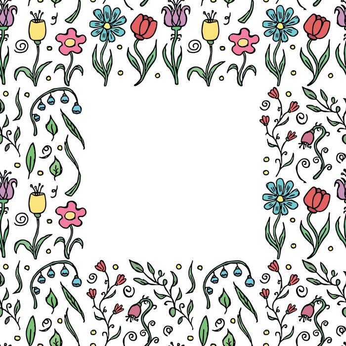 Doodle Flower Border Vector Art, Icons, and Graphics for Free Download