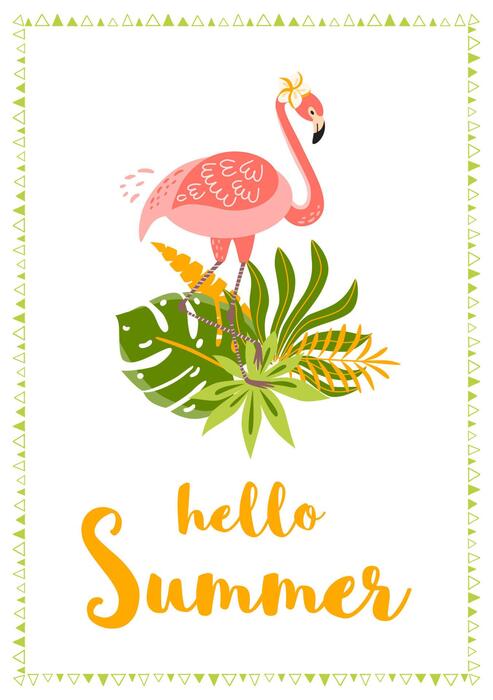Flamingo Summer Vector Art, Icons, and Graphics for Free Download