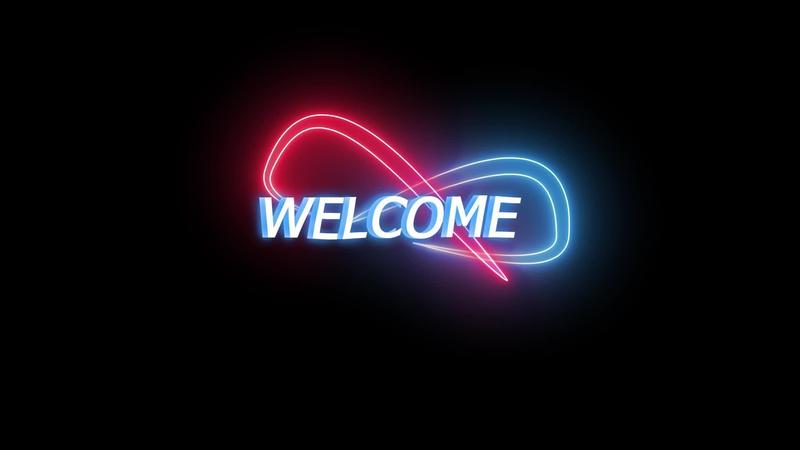 Welcome animated text. Great for social media background or insert ...
