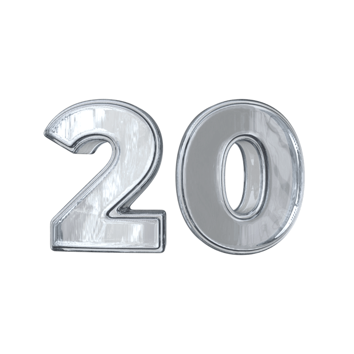 Number 20 PNGs for Free Download