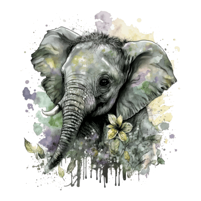 Elephant Watercolor PNGs for Free Download