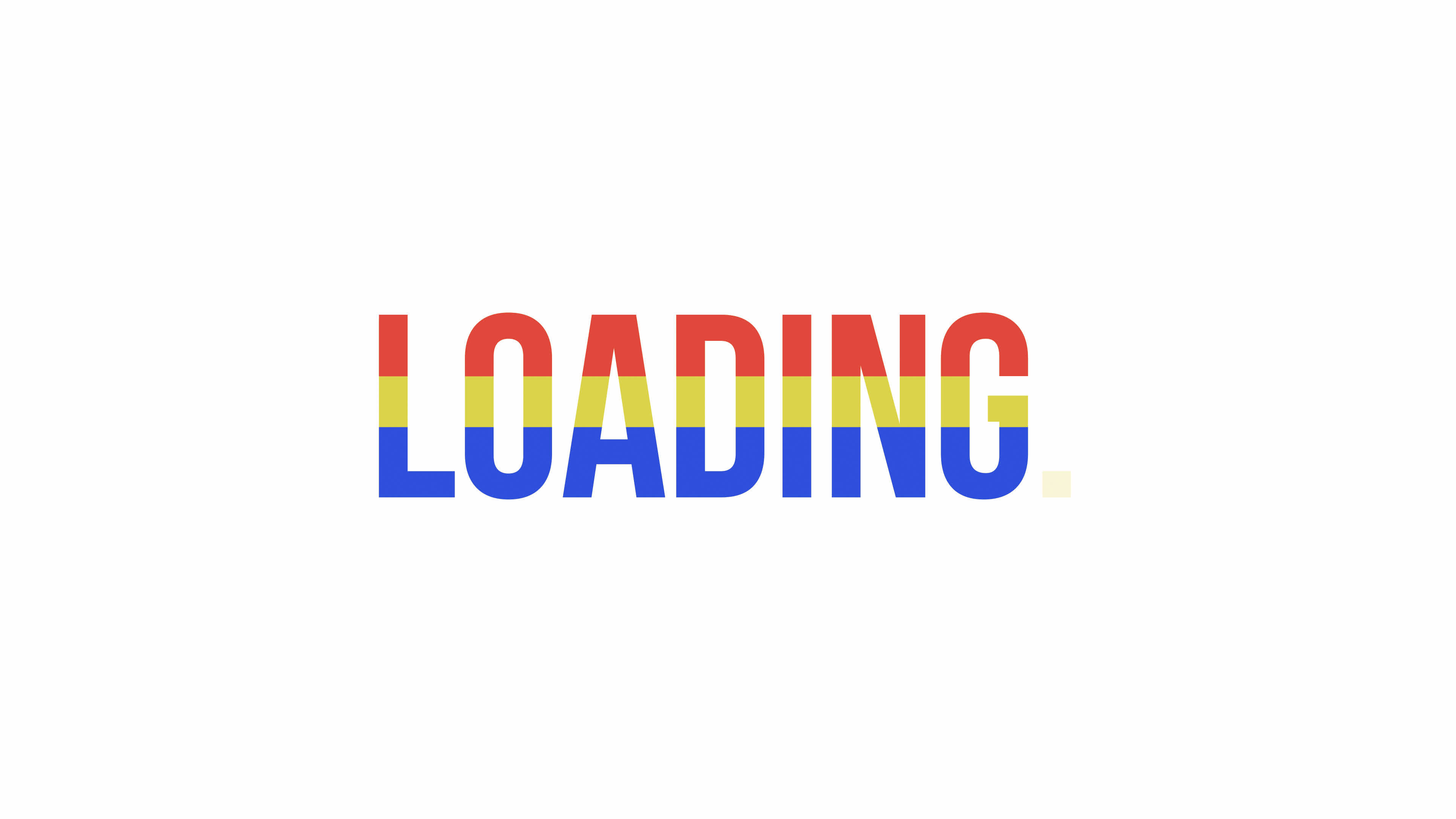 Colors changing loader animation. Yellow blue red. Text message 4K ...