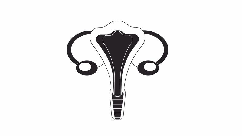 Animated bw reproductive system. Black and white thin line icon 4K ...