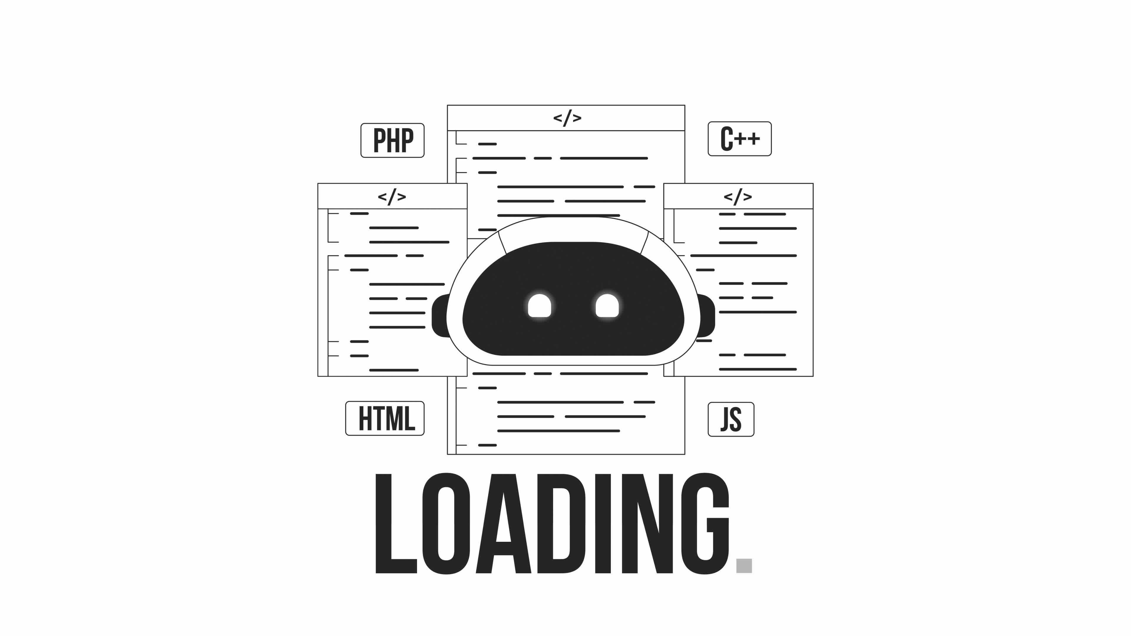 Ai Coding Assist Bw Loader Animation Online Code Generator Flash Message 4k Video Footage
