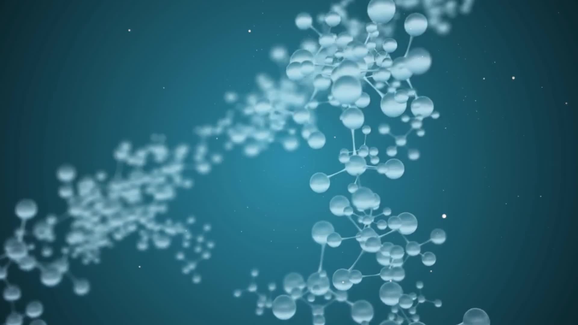 Abstract Dna Double Helix On Blue Backdrop With Seamless Loop Conceptual Design Of Genetic