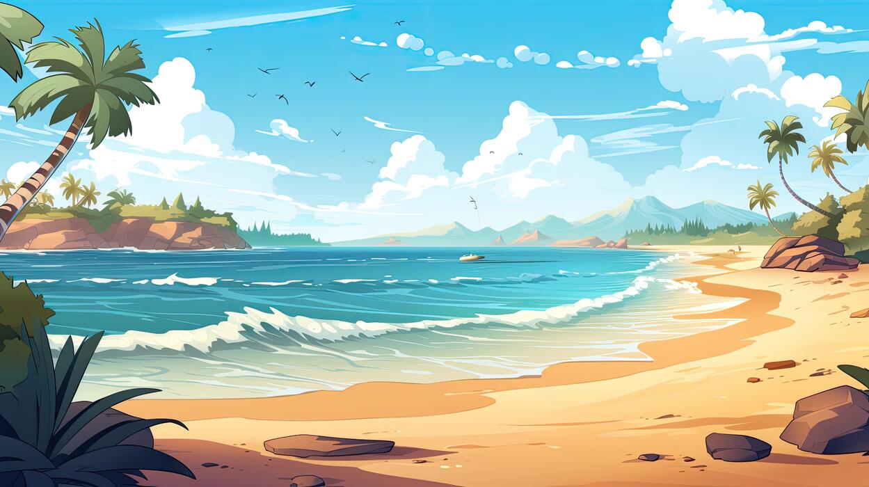 Cartoon Beach Background Stock Photos, Images and Backgrounds for Free ...