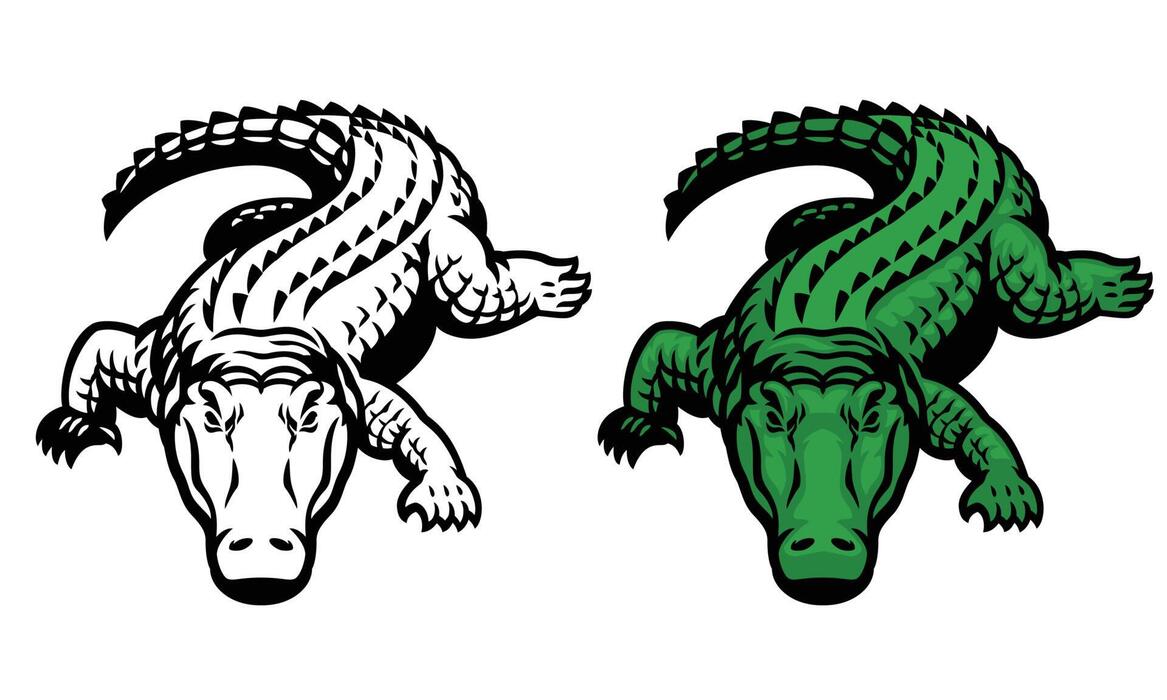 Crocodile Black And White Vector Art, Icons, and Graphics for Free Download