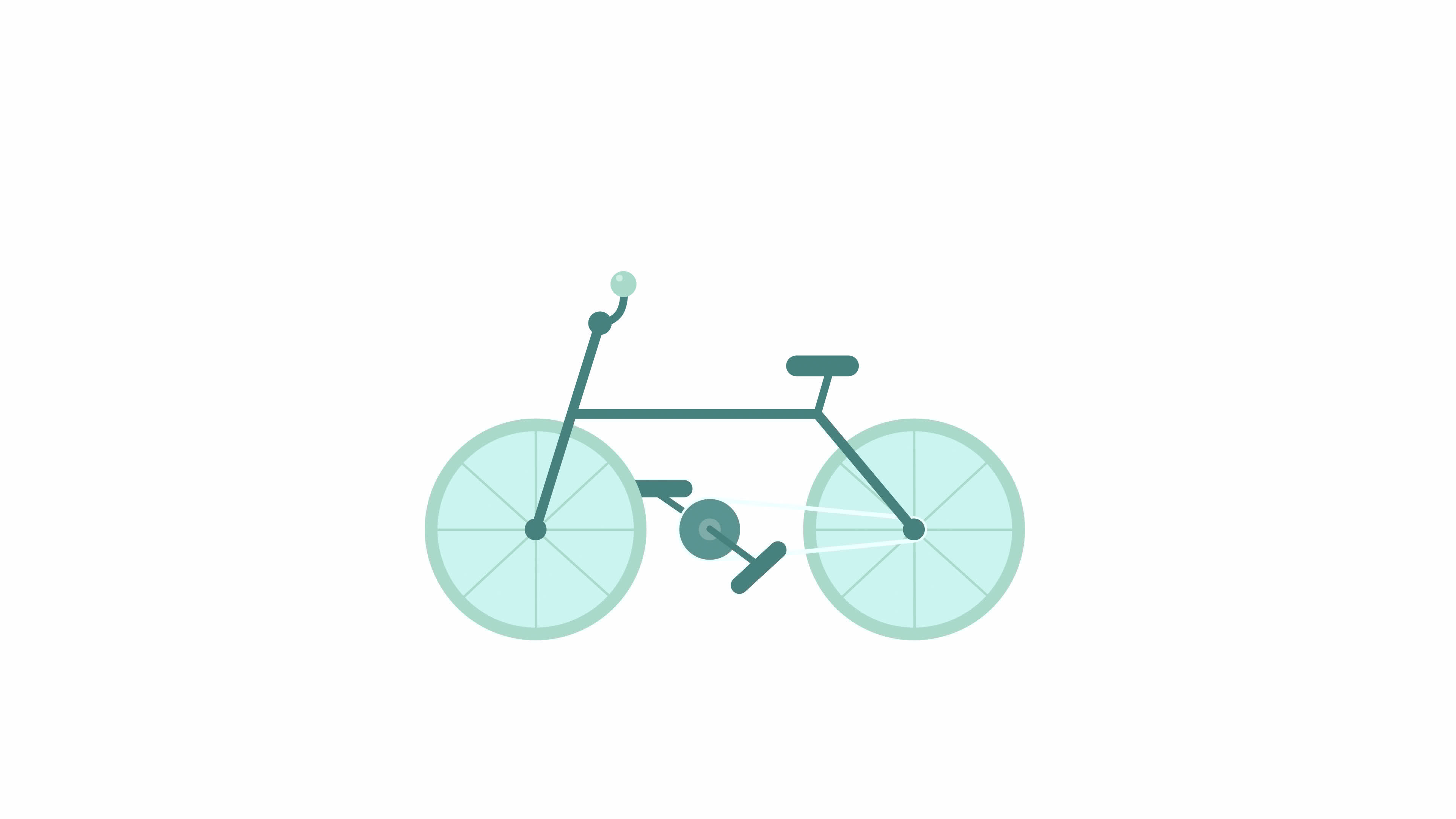 Animated riding bicycle. Flat cartoon style icon 4K video footage for web design. Leisure ...