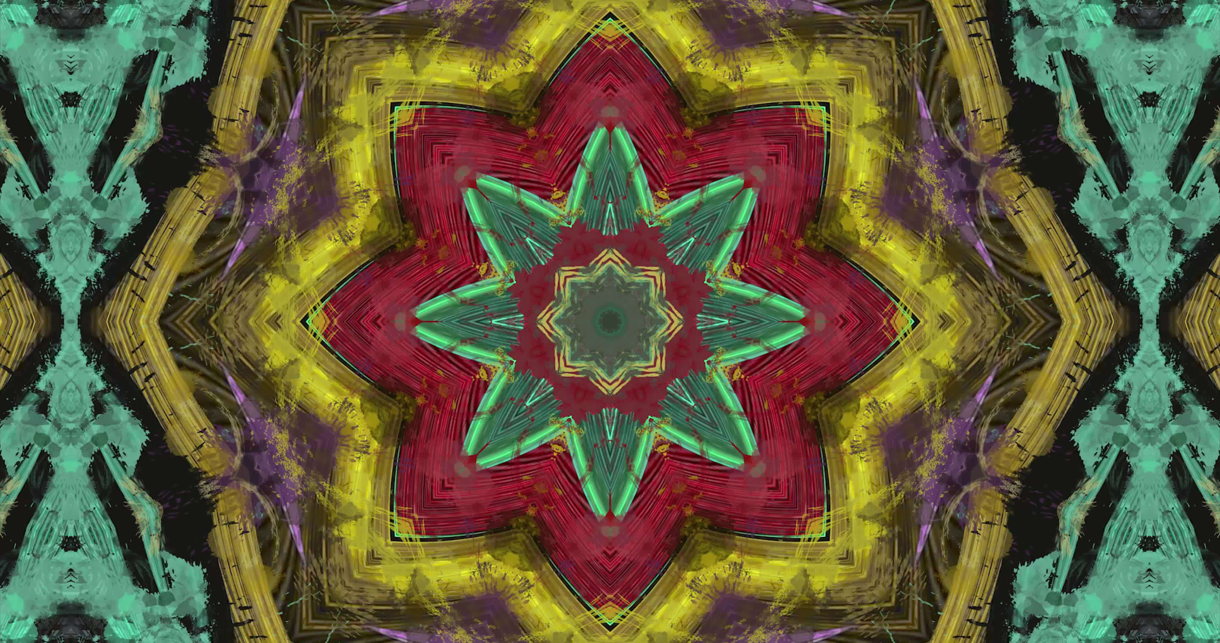 Kaleidoscope Animation Abstract Geometric Background Moviemandala