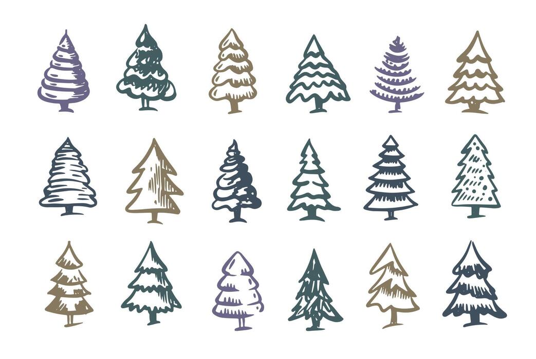 Pine Tree Line Drawing Vector Art, Icons, and Graphics for Free Download