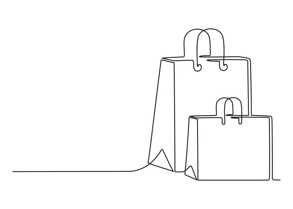 Shopping Bag Line Art Vector Art, Icons, and Graphics for Free Download
