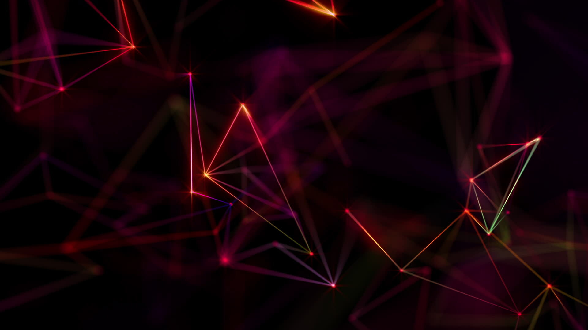 Abstract Plexus Tech Background With Glowing Multicolored Connecting Lines And Dots Or Nodes