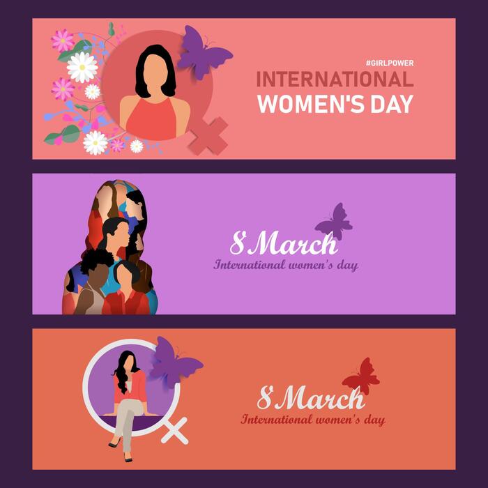 International Womens Day Banner Vector Art, Icons, and Graphics for ...