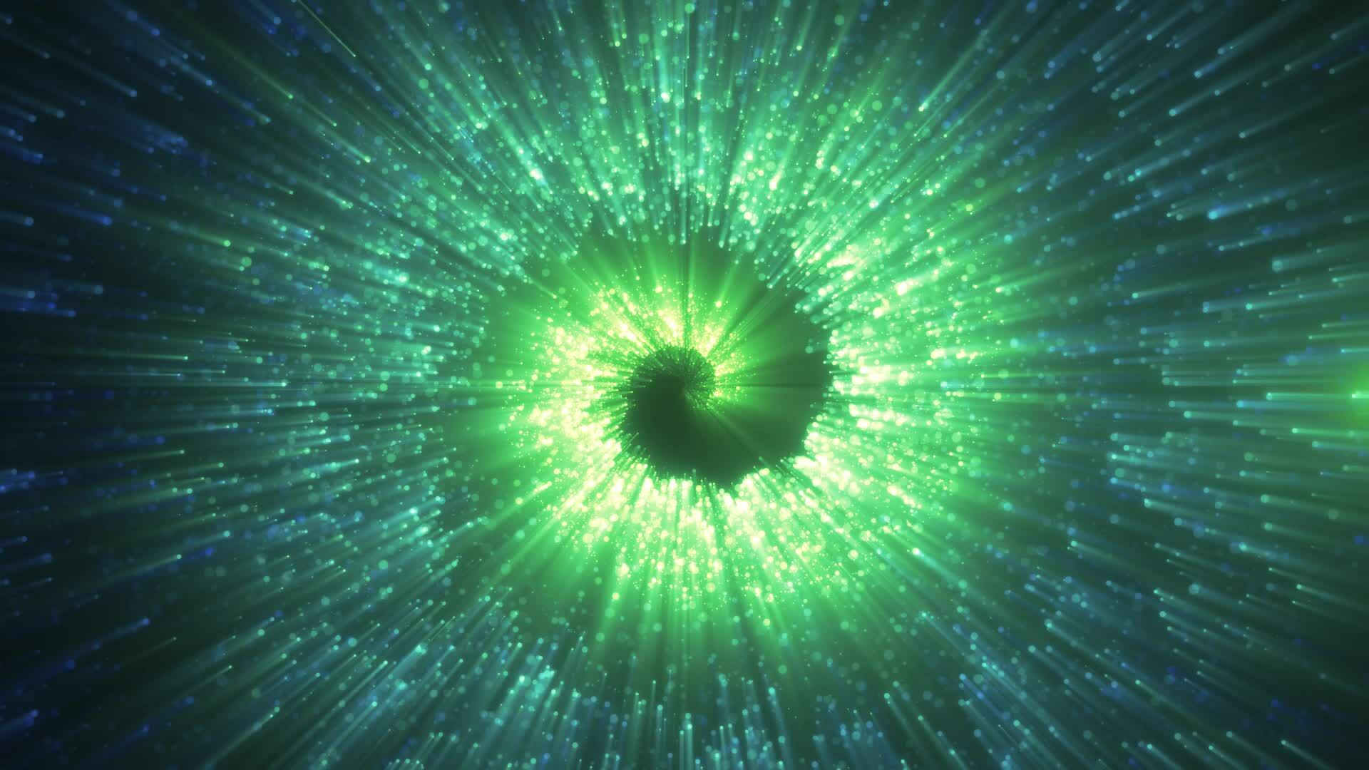 Abstract color changing hypnotizing energy magical bright glowing spiral swirl particle tunnel ...