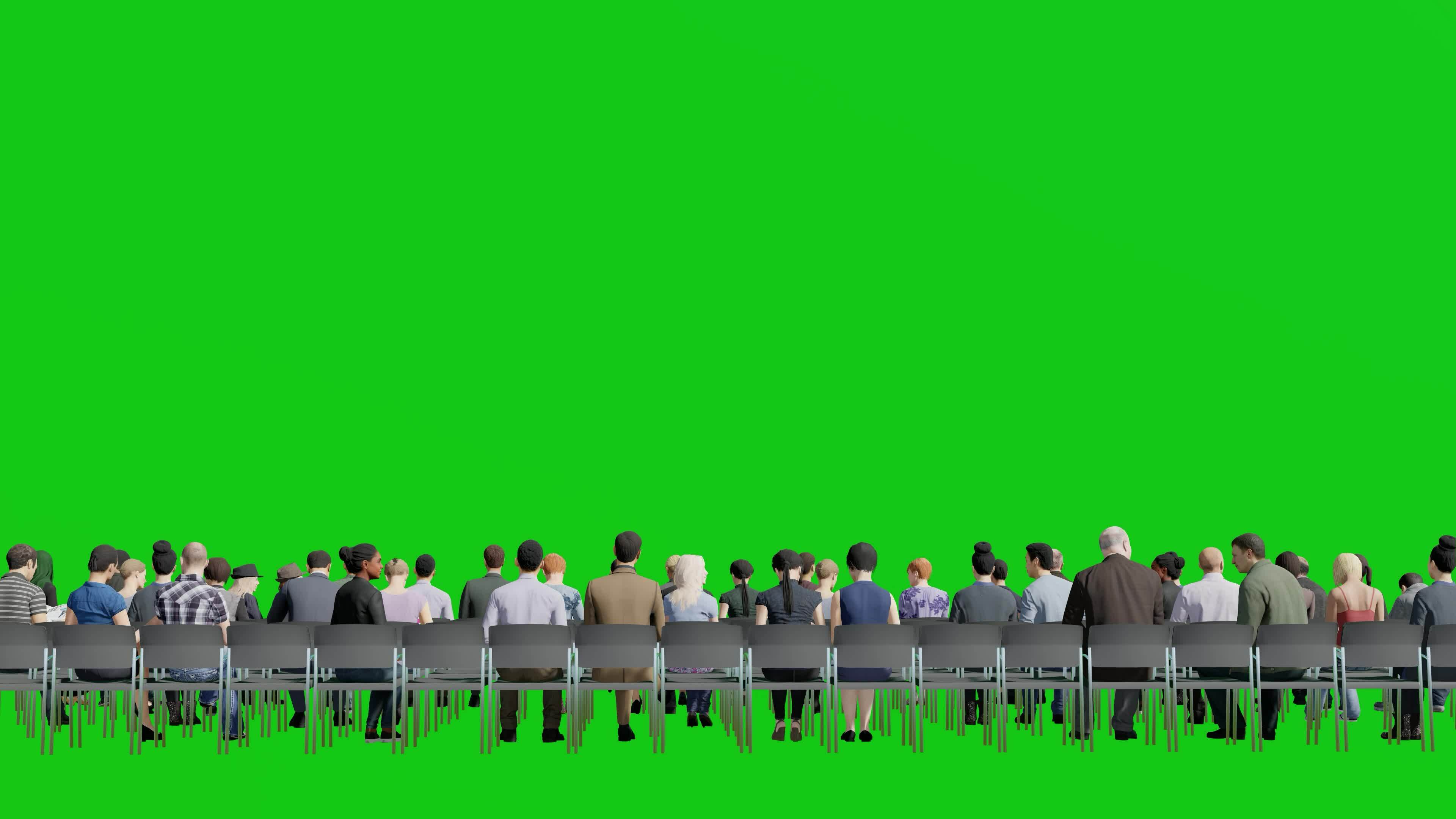 3d People Meeting In Rear View On Green Screen Background 3d Animation 3d People Meeting In Rear View On Green Screen Background 3d Animation