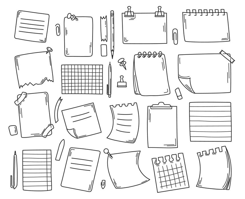 Doodle Notes Vector Art, Icons, and Graphics for Free Download