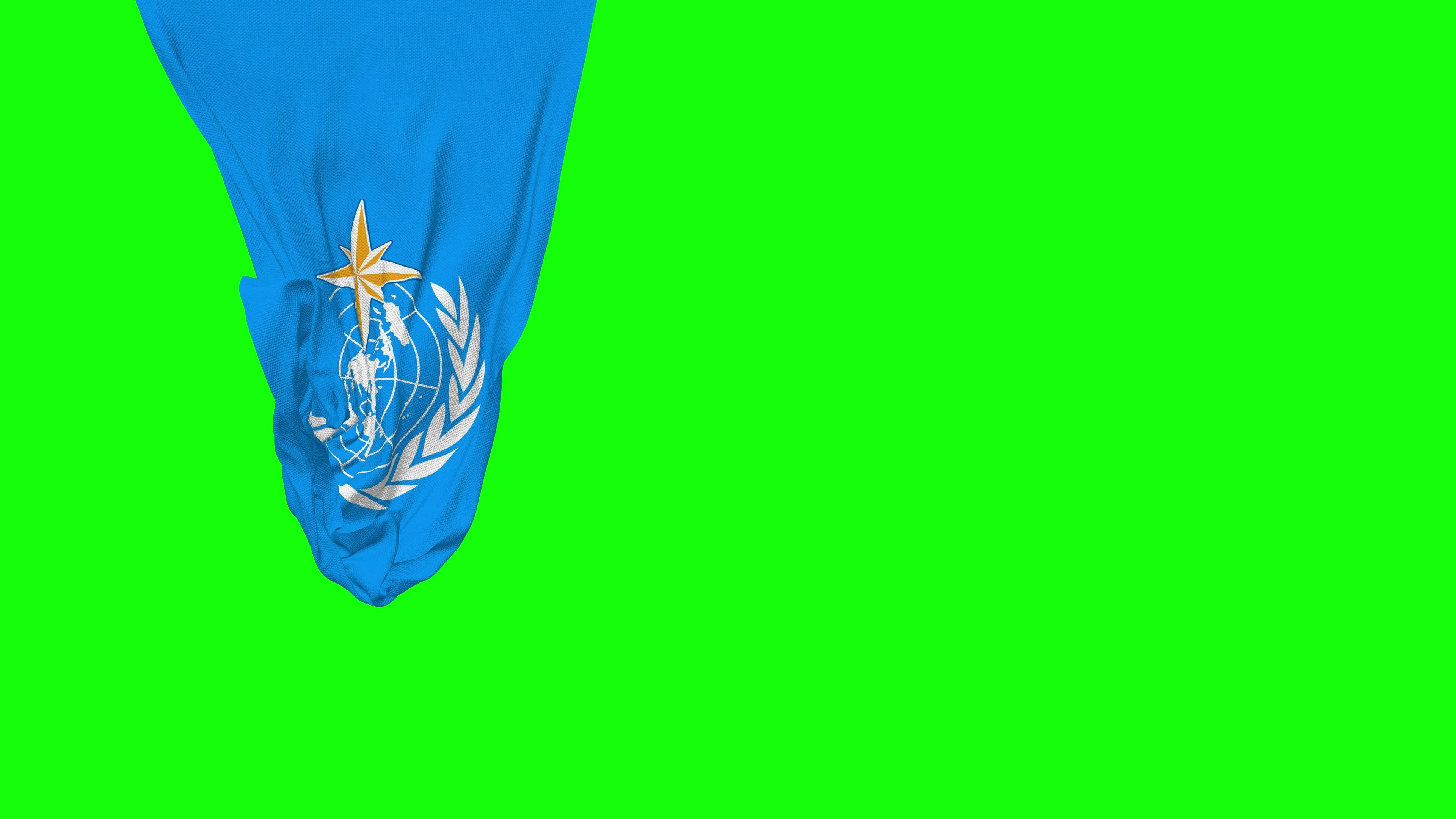 World Meteorological Organization Wmo Hanging Fabric Flag Waving In