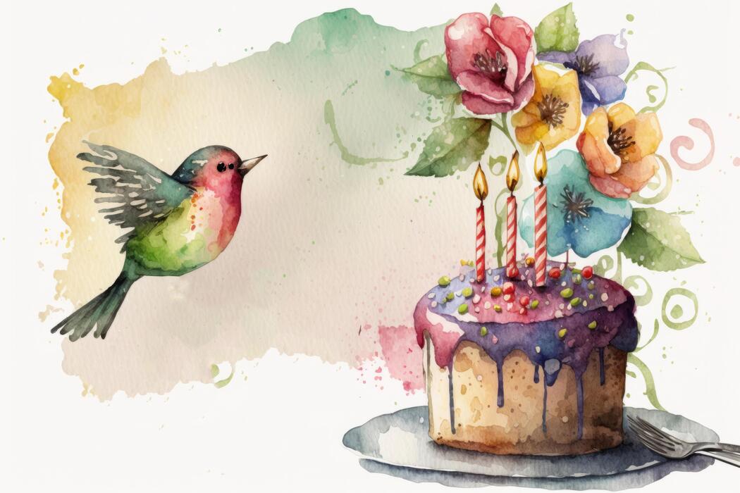 Watercolor Birthday Card Stock Photos, Images and Backgrounds for Free ...