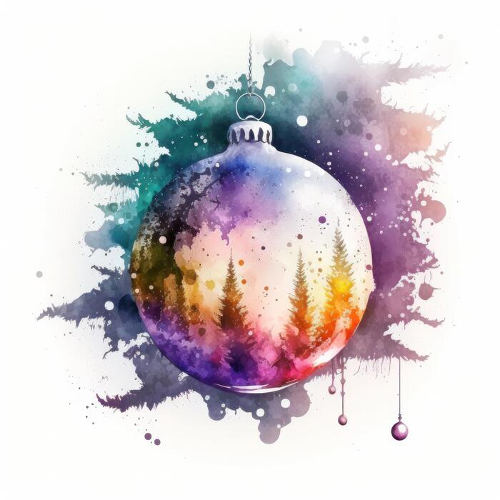 Watercolor Christmas Ornament Stock Photos, Images and Backgrounds for ...