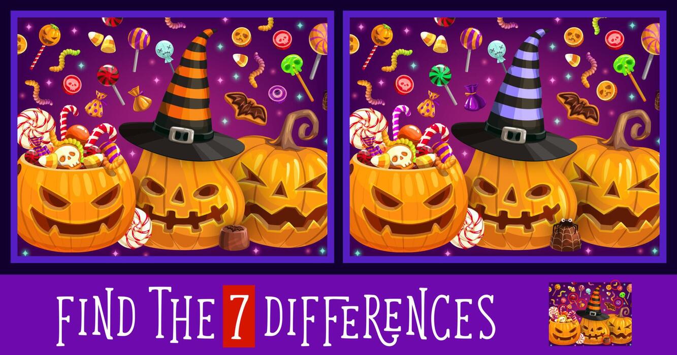 Halloween Spot The Difference Vector Art, Icons, and Graphics for Free ...