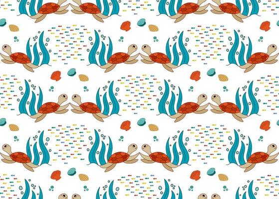 Turtle Seamless Pattern Vector Art Icons And Graphics For Free Download