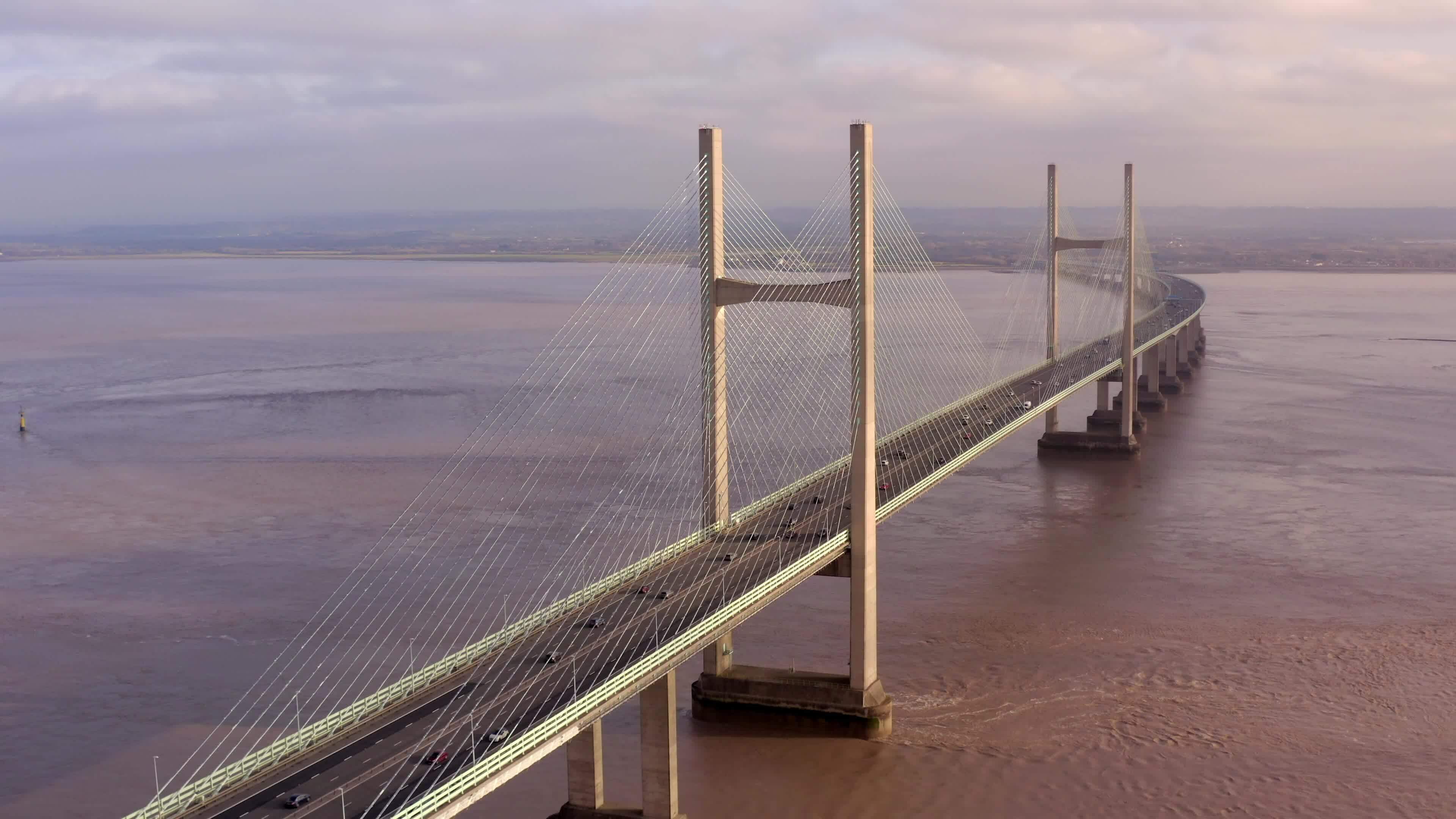 Vehicles Crossing the Second Severn Bridge Between England and Wales Aerial View 23590303 Stock ...