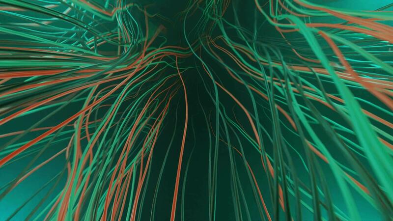 vdo Mp4 green and orange abstract line motion with black background ...
