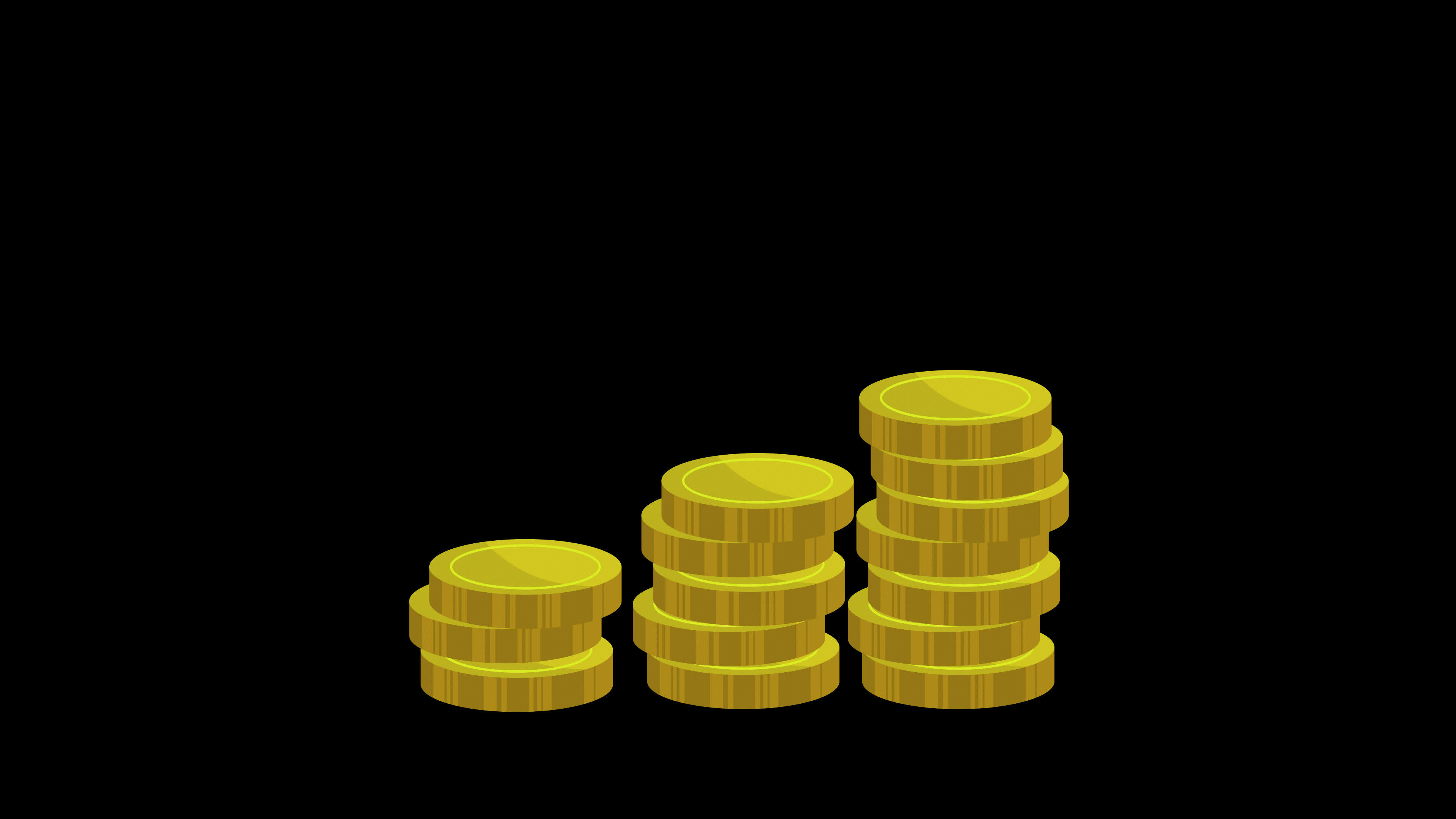 dollar coin stack icon animation loop motion graphics video transparent background with alpha ...