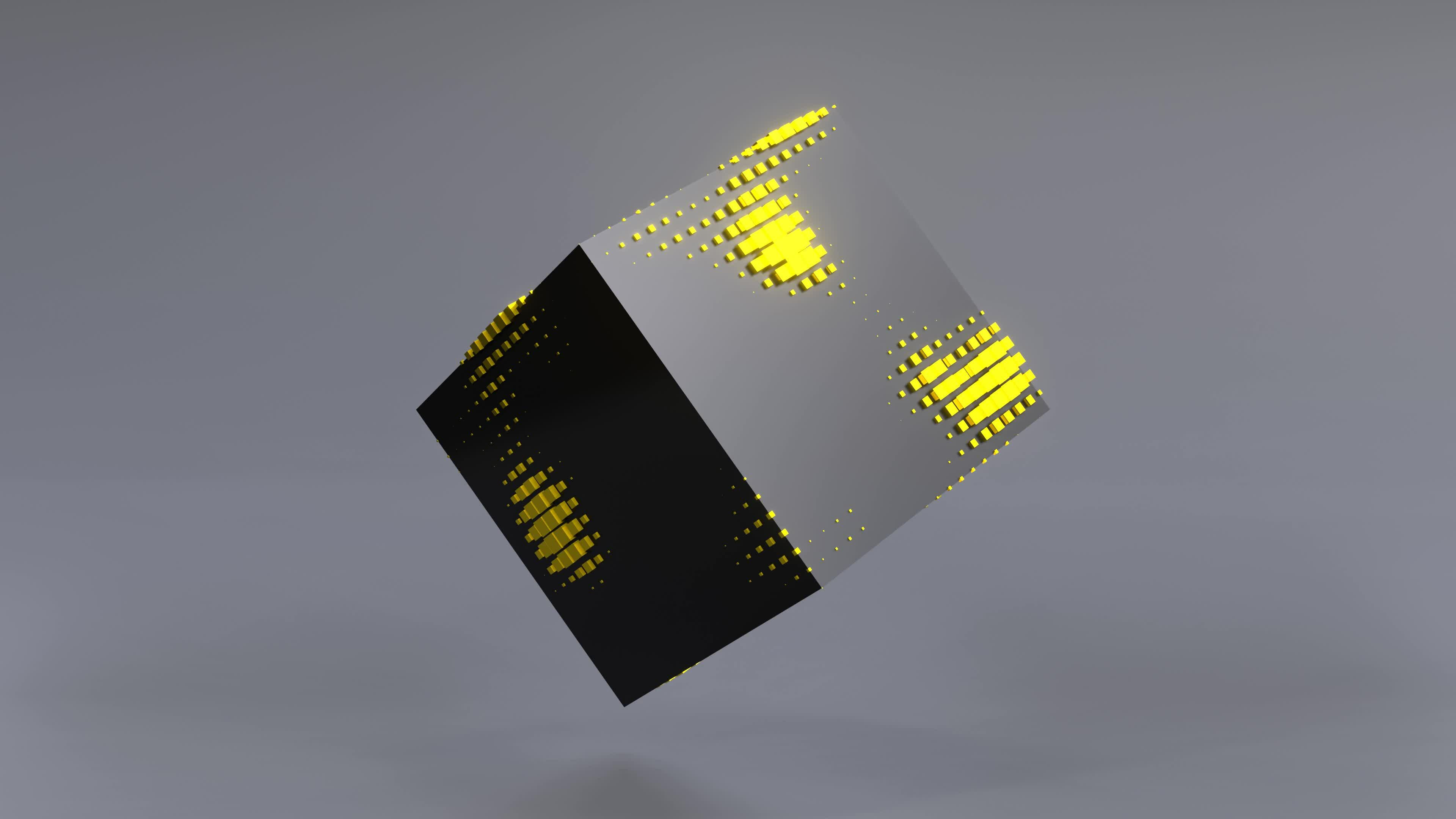 Abstract 3D animation of a black cube rotating in zero gravity ... Abstract 3D animation of a black cube rotating in zero gravity ...