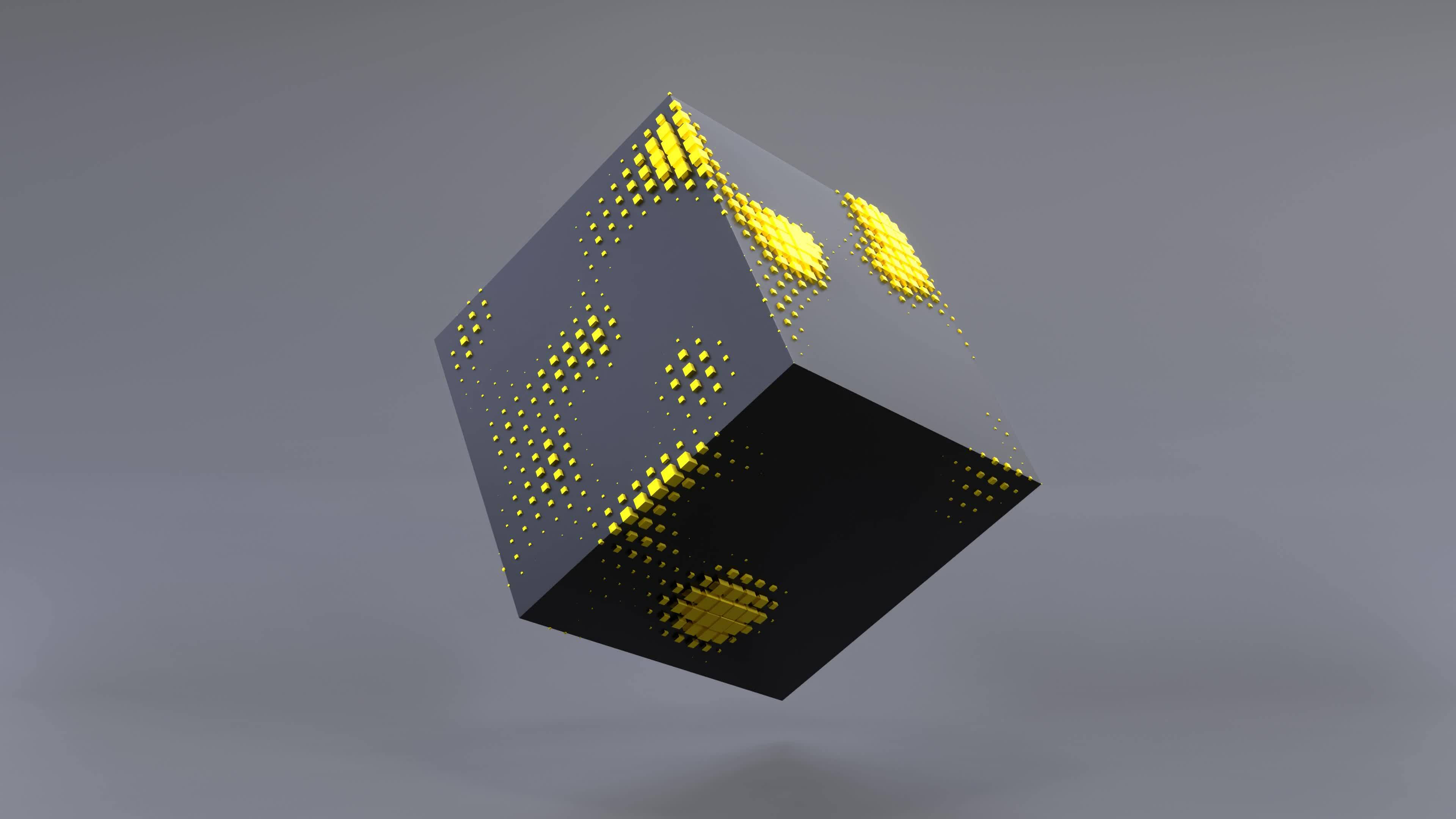Abstract 3d Animation Of A Black Cube Rotating In Zero Gravity Seamless Looping 4k Uhd 3d