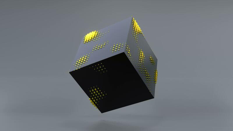 Abstract 3D animation of a black cube rotating in zero gravity. Seamless looping. 4K UHD. 3d ...
