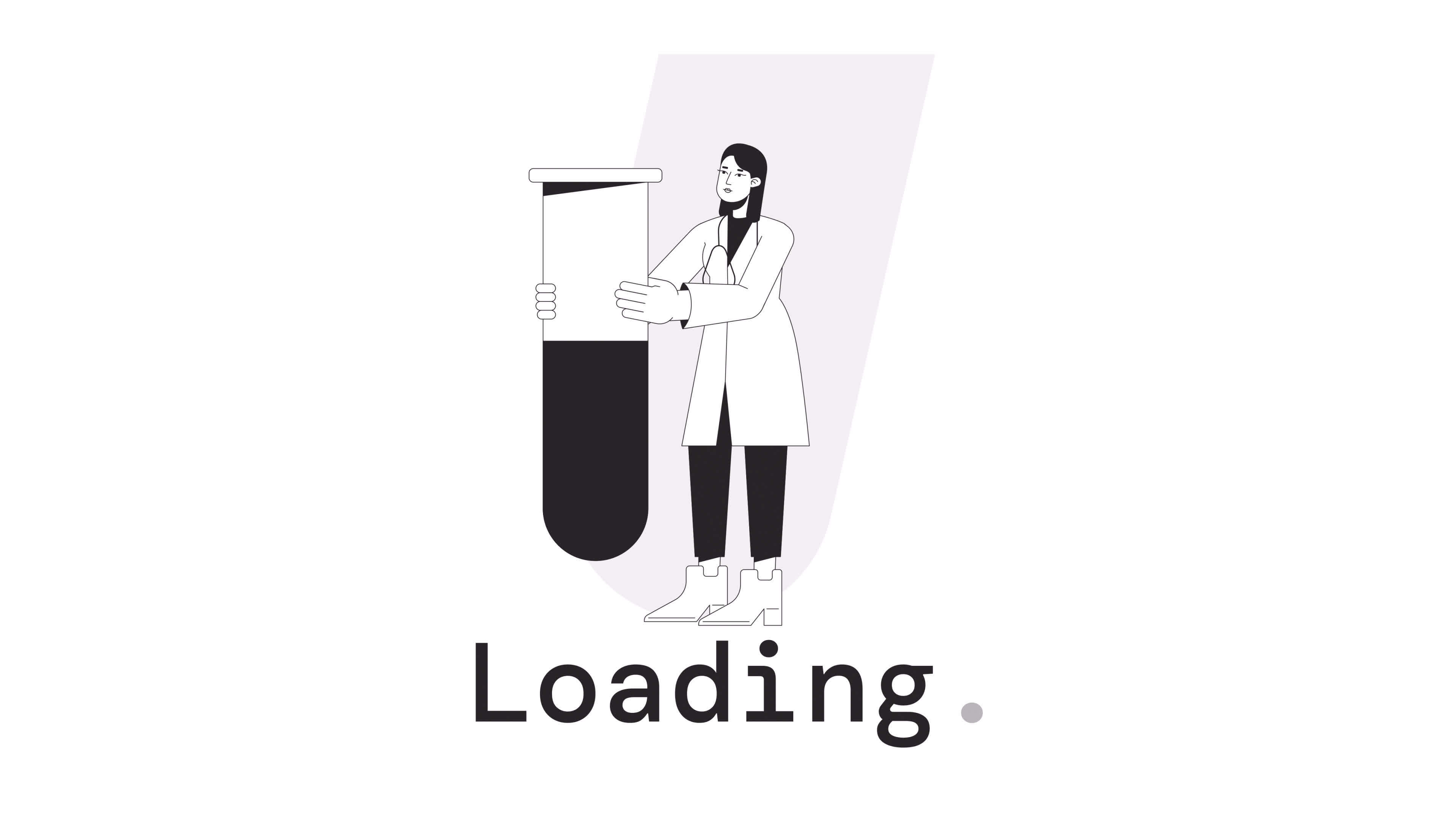 Medical Research Bw Loader Animation Scientist Holding Test Tube