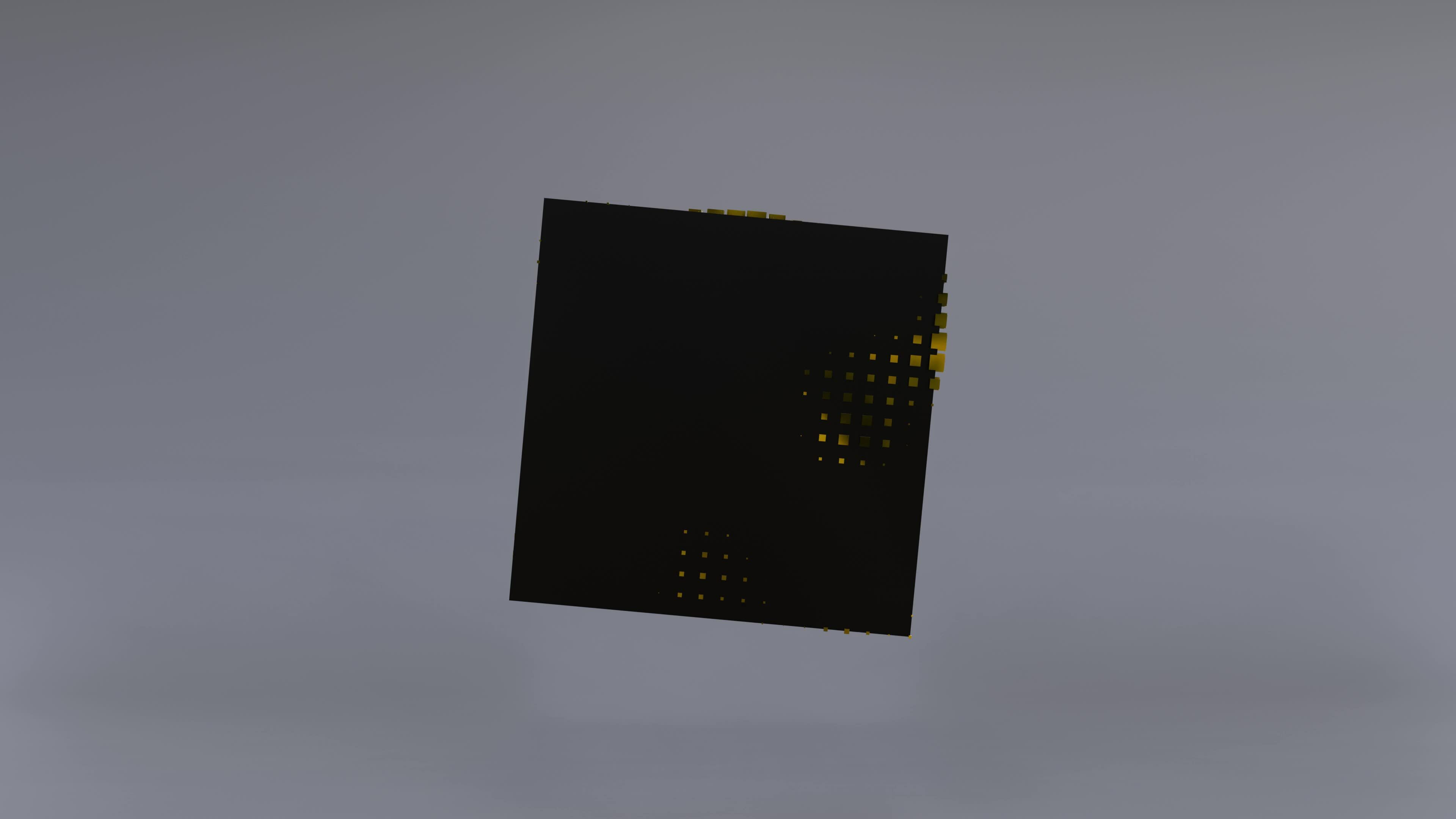 Abstract 3d Animation Of A Black Cube Rotating In Zero Gravity